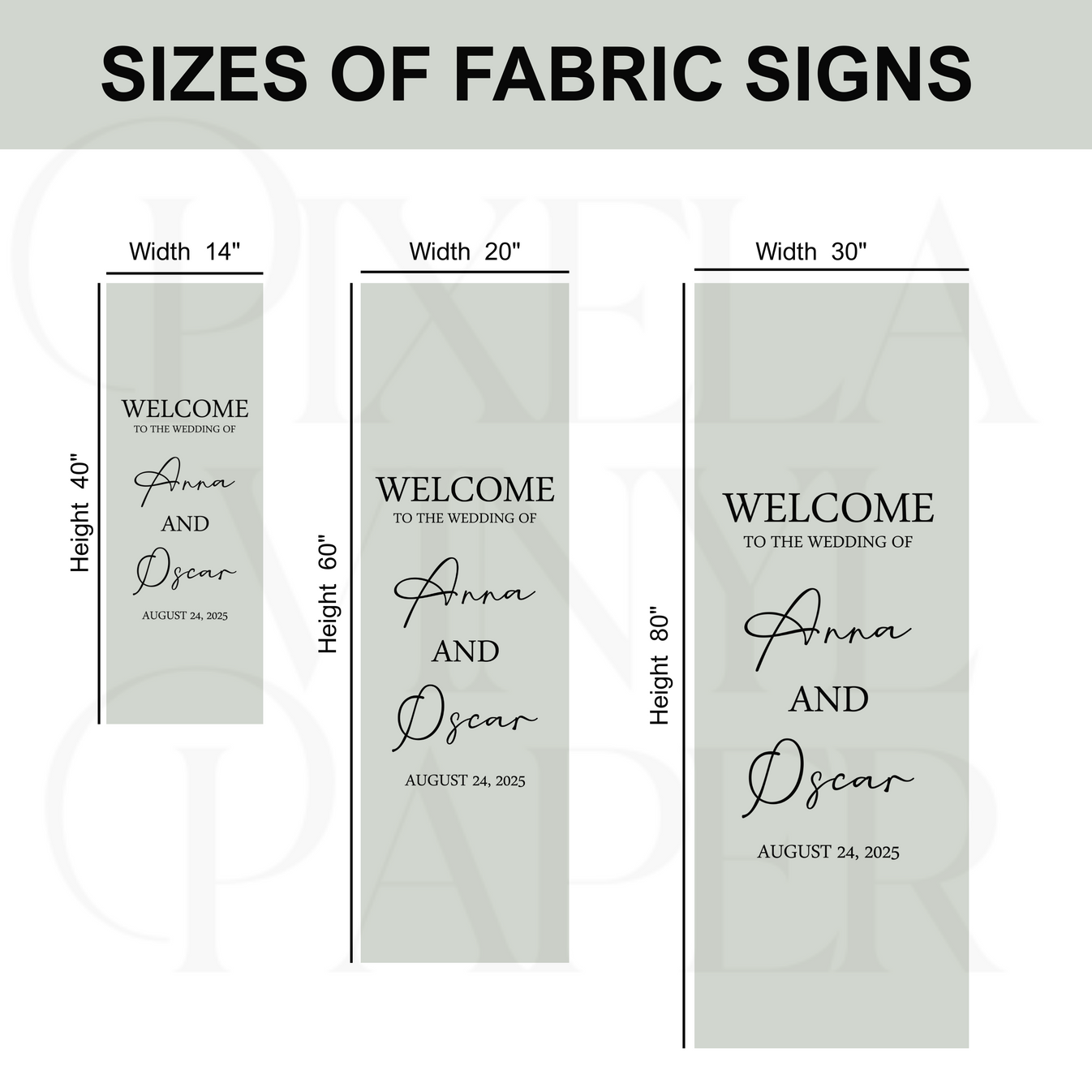 Custom Linen Fabric Wedding Welcome Sign - CFS04 – PixelaVinylPaper